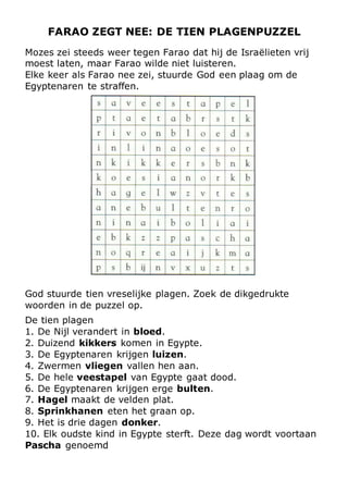 Woordzoekers - De 10 plagen | DOCX