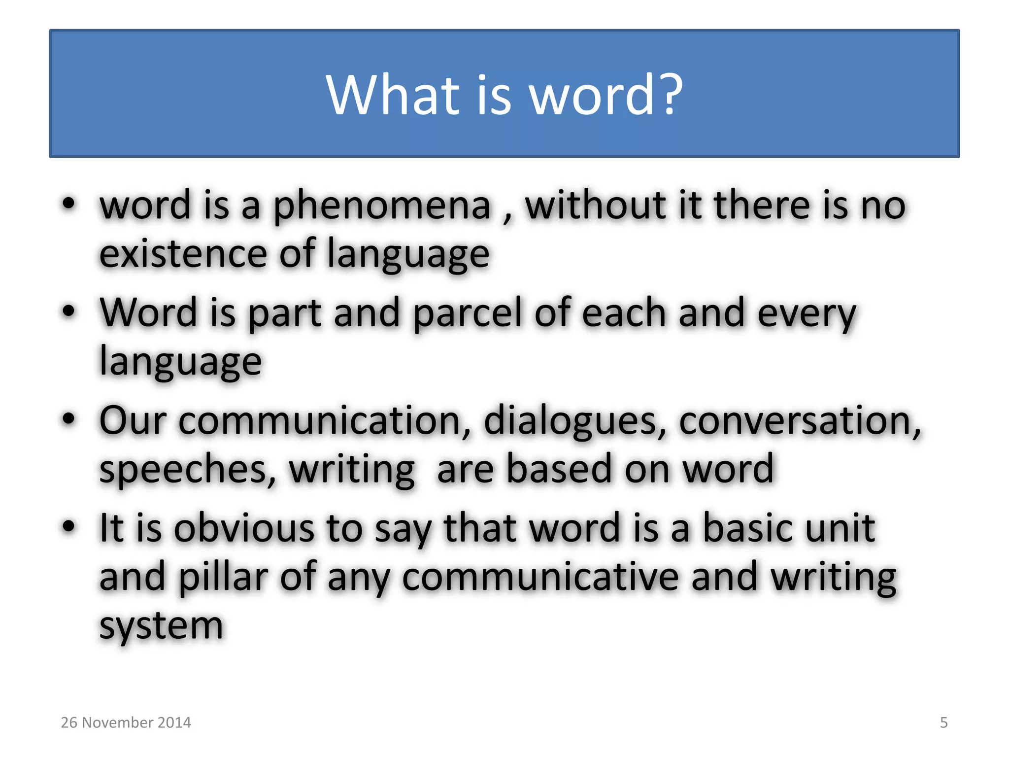 Word From Grammar Syntax And Semantics Ppt