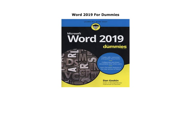 Word 2019 For Dummies | PDF