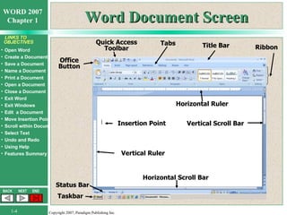 Word Chapter 1 - Preparing Documents | PPT