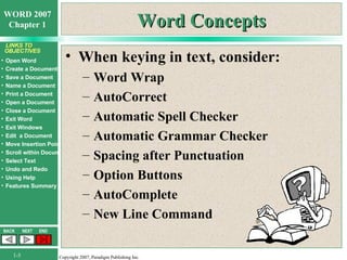 Word Chapter 1 - Preparing Documents | PPT