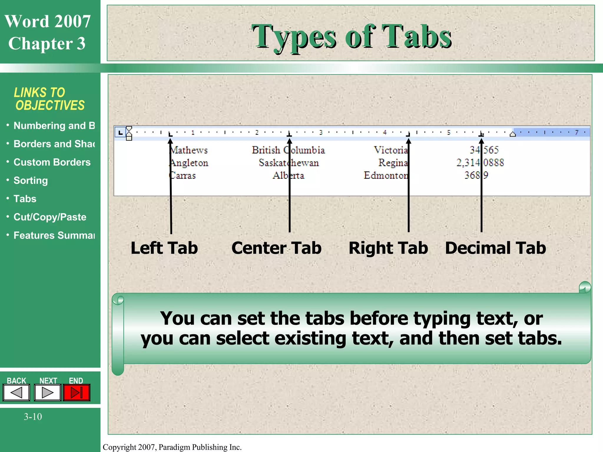 Word Chapter 3 - Formatting Paragraphs | PPT