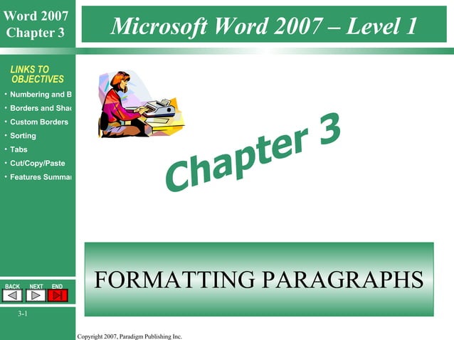 Word Chapter 3 - Formatting Paragraphs | PPT | Desktop Publishing | Computer Software and ...