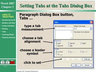 Word Chapter 3 - Formatting Paragraphs | PPT