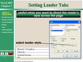 Word Chapter 3 - Formatting Paragraphs | PPT