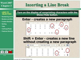 Word Chapter 3 - Formatting Paragraphs | PPT