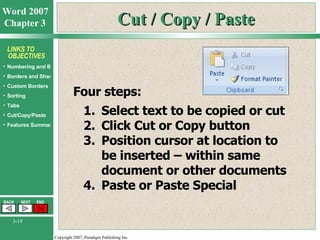 Word Chapter 3 - Formatting Paragraphs | PPT