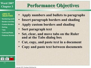 Word Chapter 3 - Formatting Paragraphs | PPT