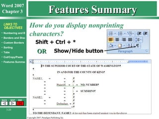 Word Chapter 3 - Formatting Paragraphs | PPT