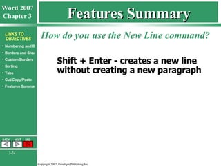 Word Chapter 3 - Formatting Paragraphs | PPT