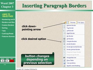 Word Chapter 3 - Formatting Paragraphs | PPT