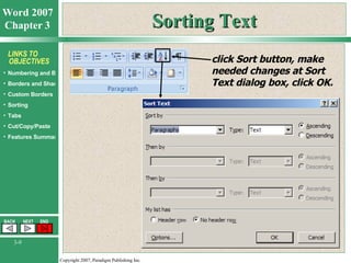 Word Chapter 3 - Formatting Paragraphs | PPT