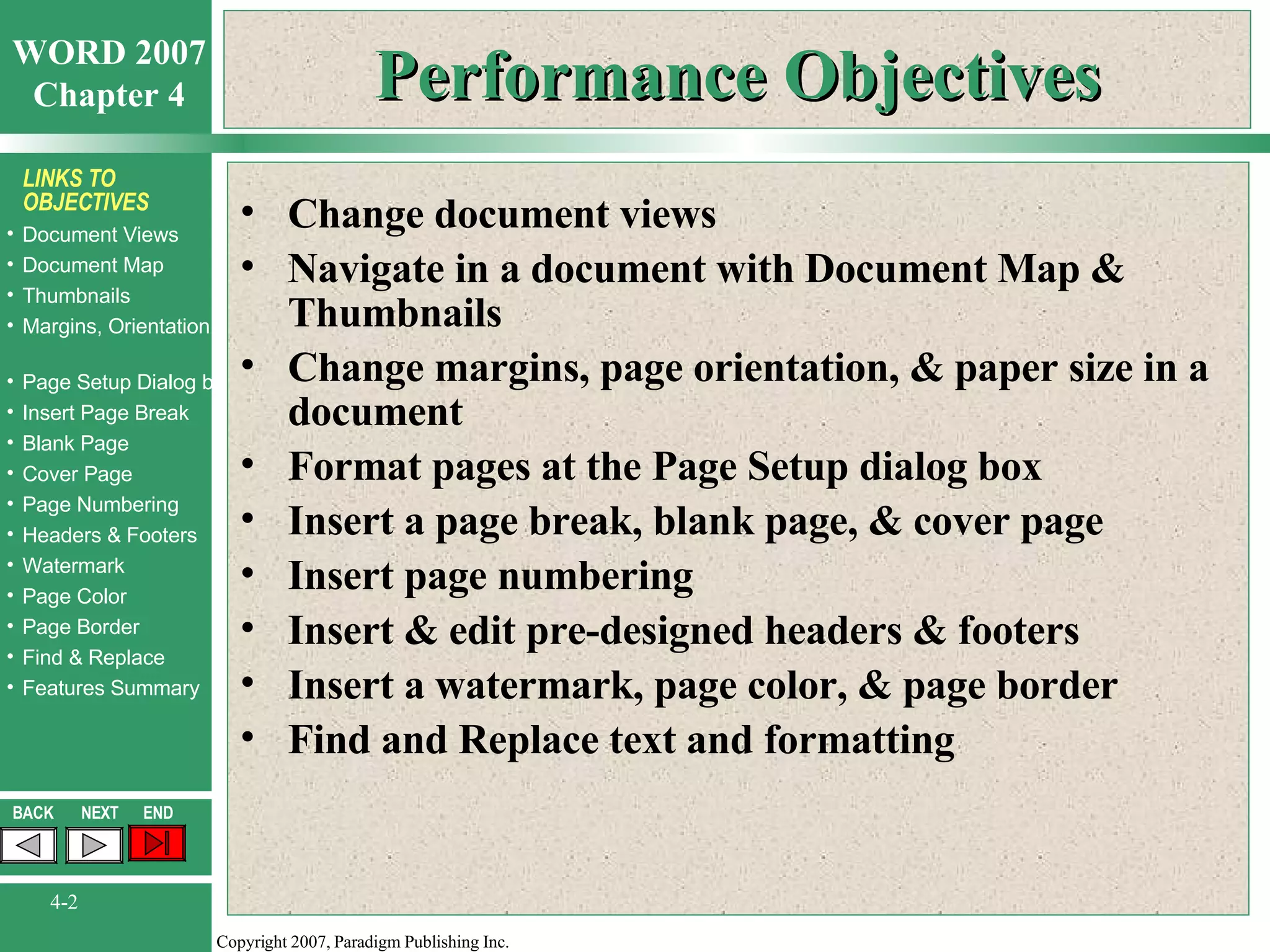Word Chapter 4 - Formatting Pages | PPT