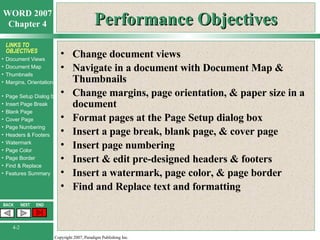 Word Chapter 4 - Formatting Pages | PPT