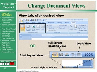 Word Chapter 4 - Formatting Pages | PPT