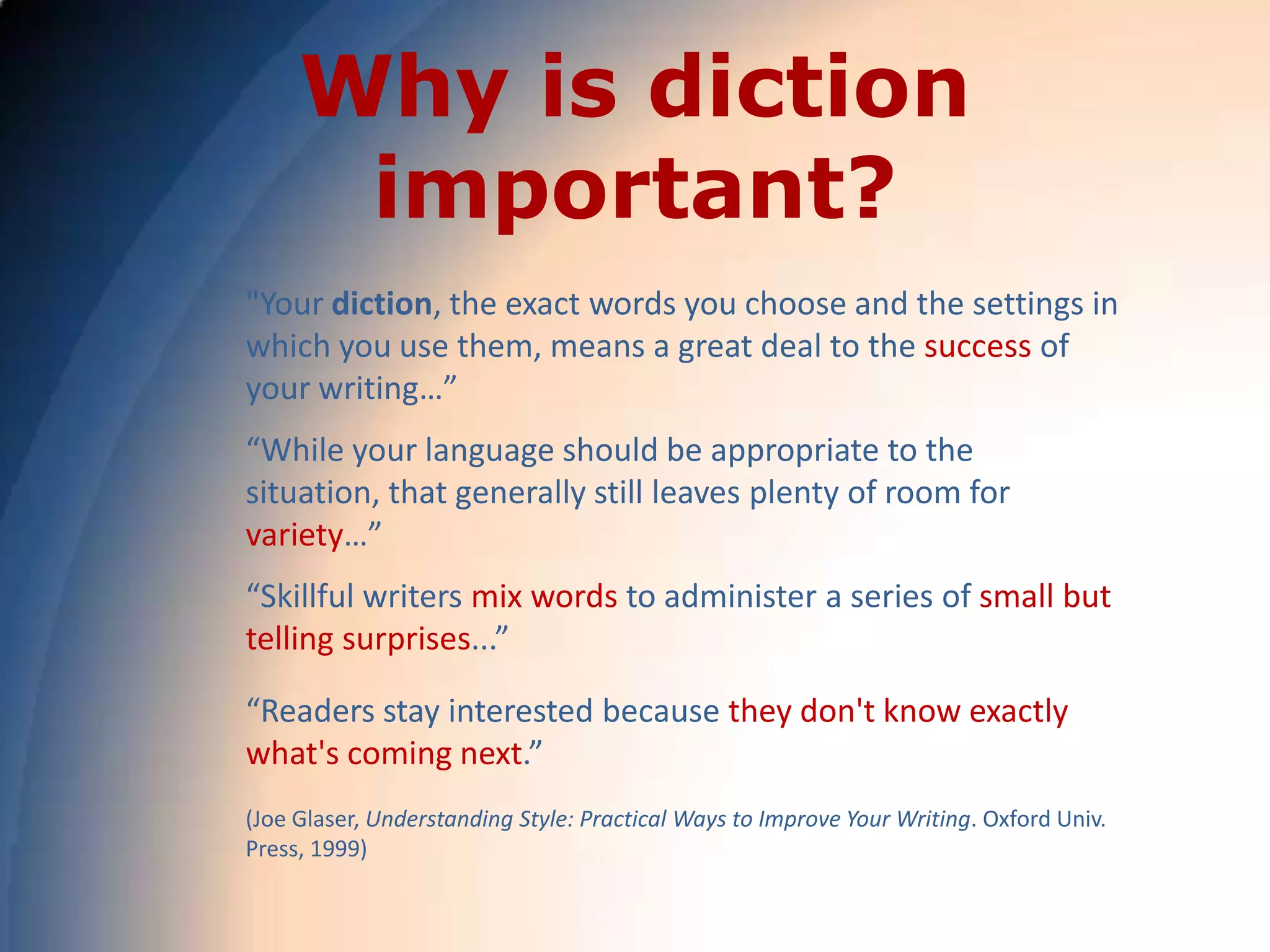 Word Choice: Diction and Connotations | PPTX
