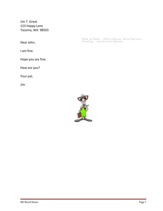 - Word Class demo file 2007 Format | PDF