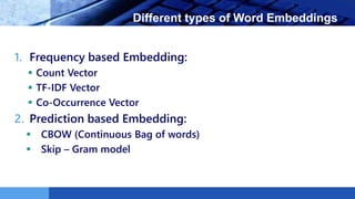 ورشة تضمين الكلمات في التعلم العميق Word embeddings workshop | PPTX