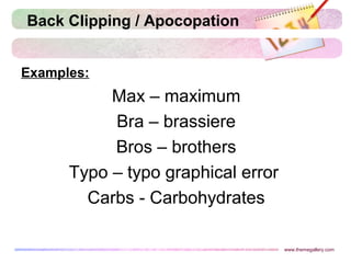 Word formation | PPT | Business Loans | Business Banking & Finance