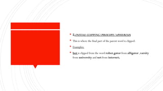 Word-formation Processes in English Grammar | PPT