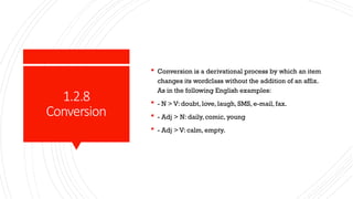 Word-formation Processes in English Grammar | PPT