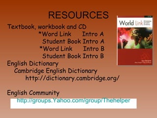 Word Link Introductory Class Level I II | PPT