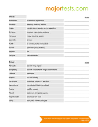 SAT advanced words 1 | PDF