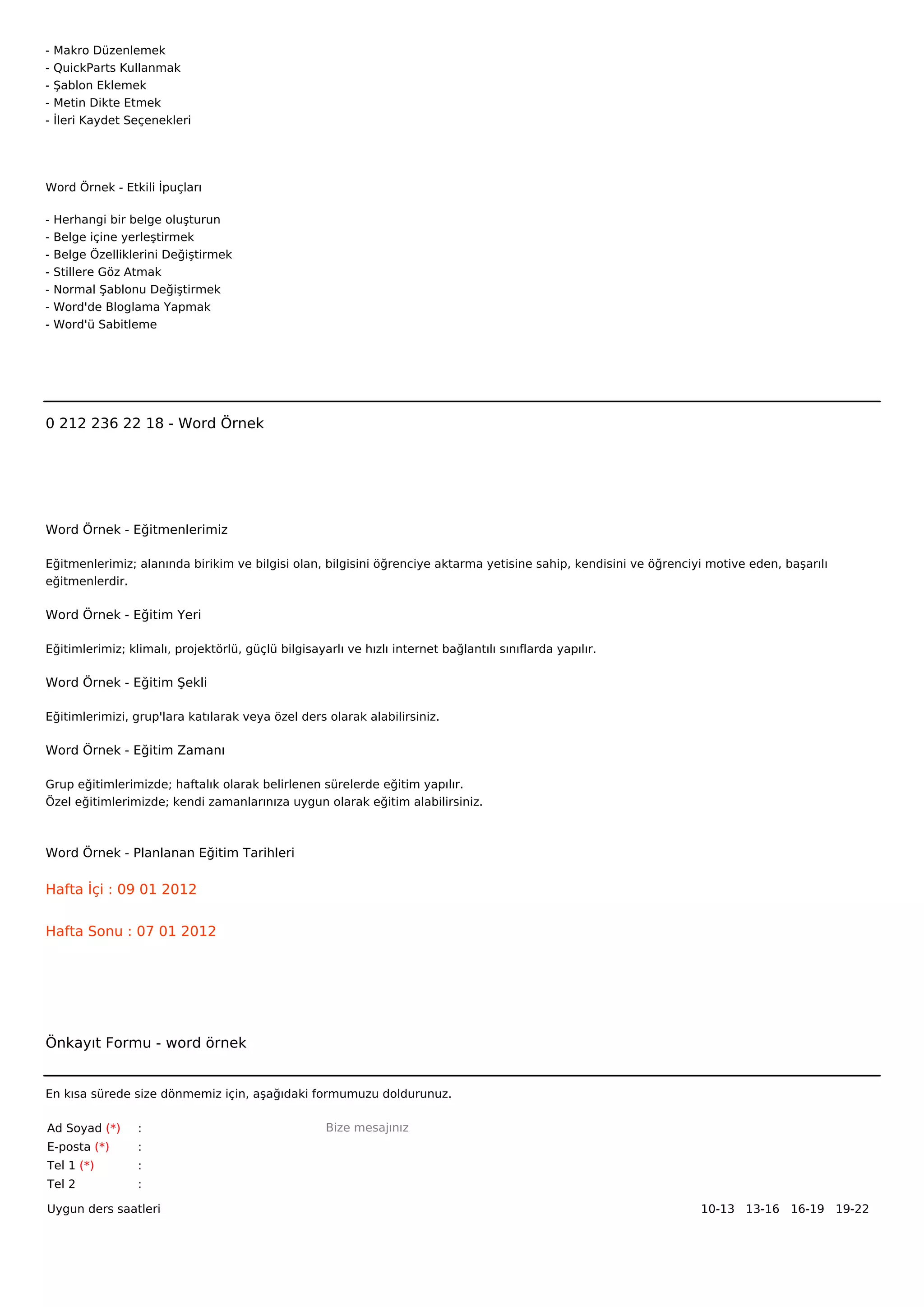 Word ornek | PDF