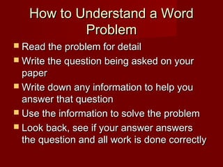 Word problem wednesday[1] | PPT