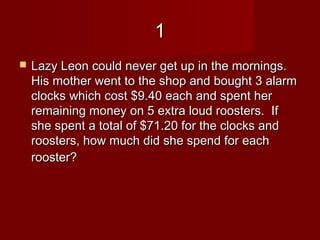 Word problem wednesday[1] | PPT