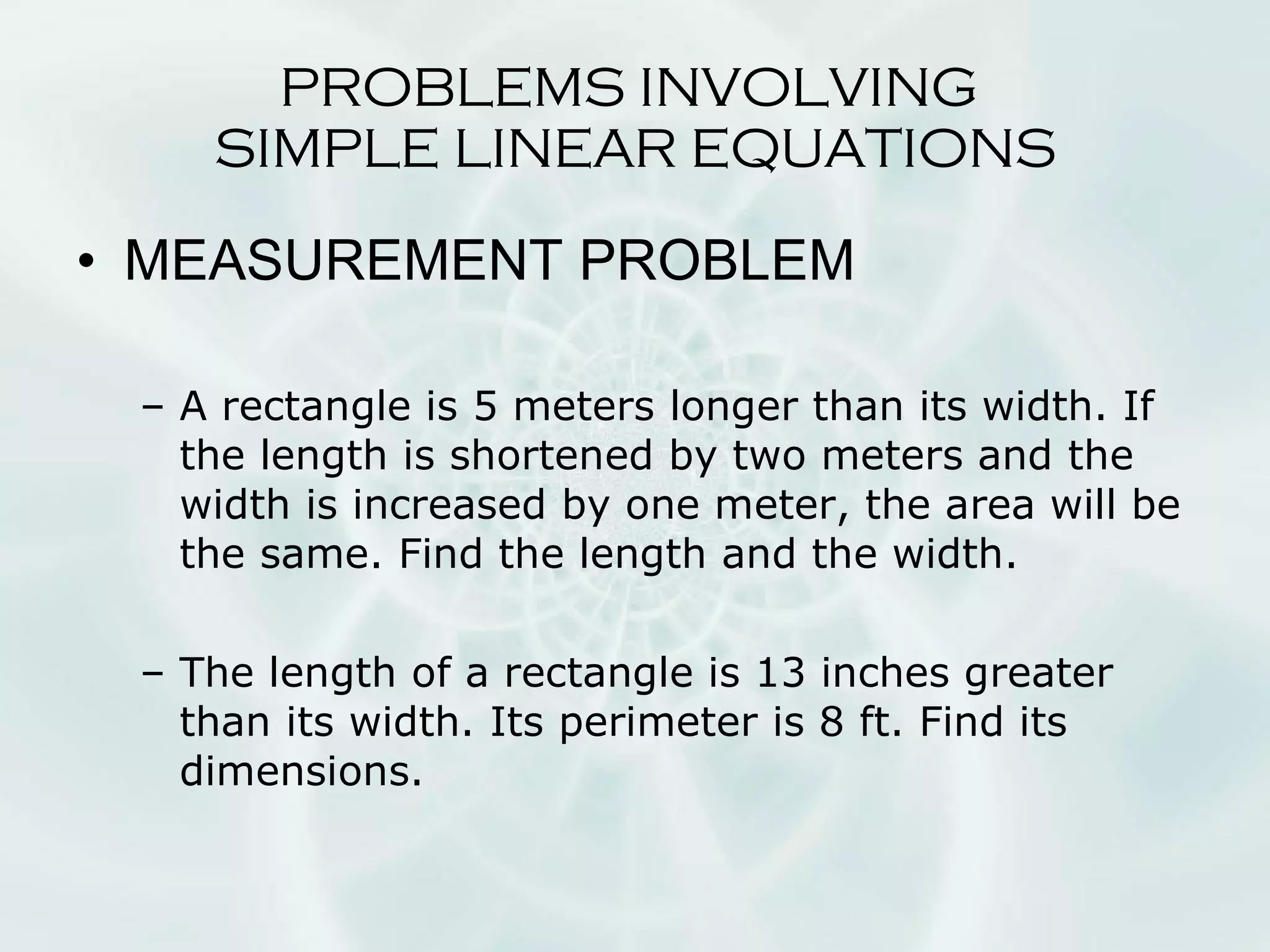 Word Problems Linear | PPT