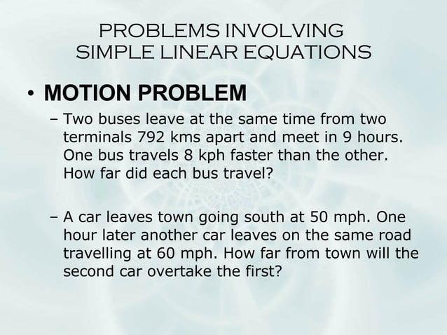 Word Problems Linear | PPT