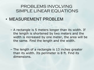 Word Problems Linear | PPT