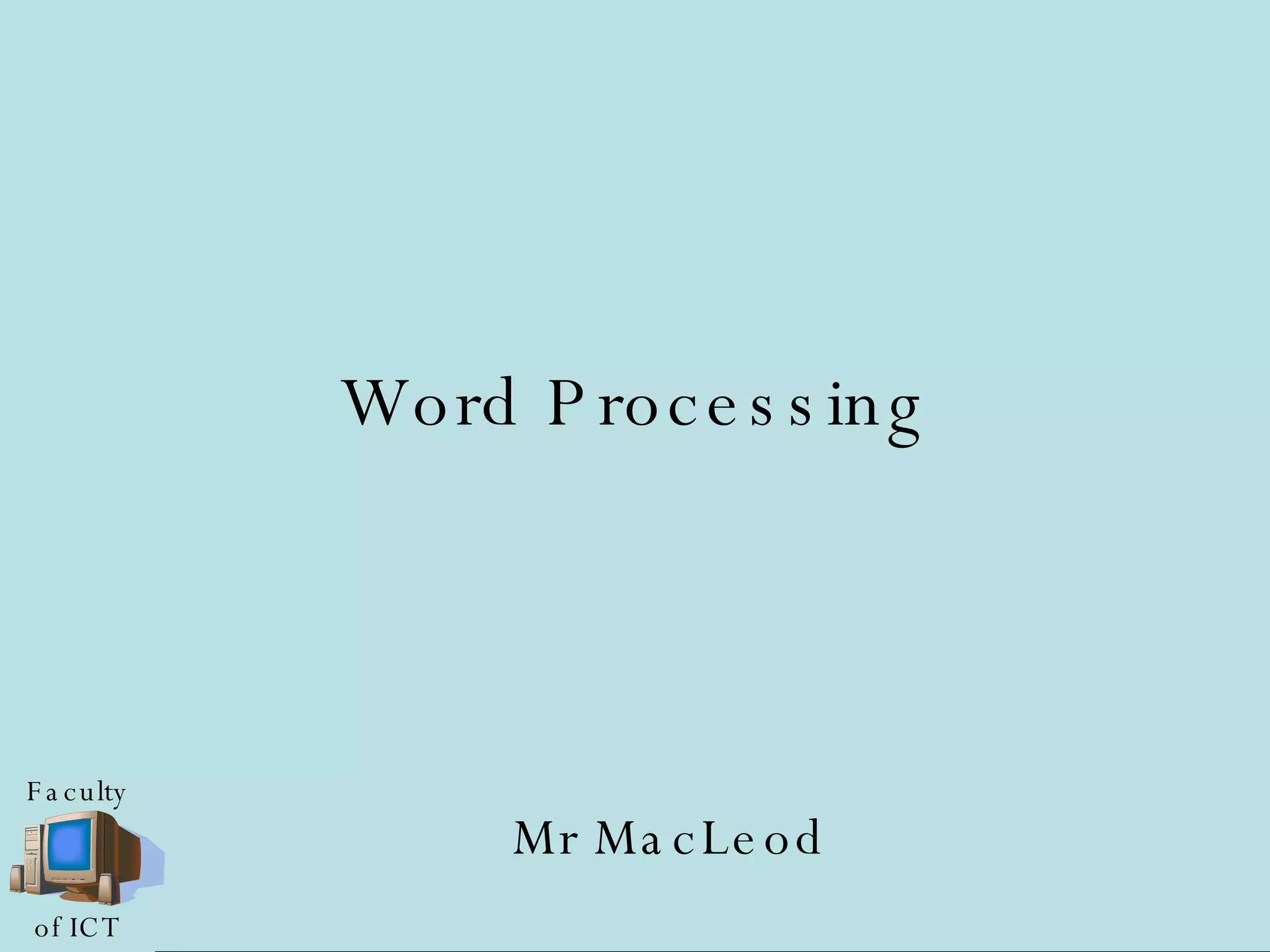 Word Processing Test | PPT