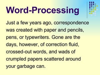 Word Processing | PPT