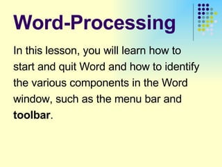 Word Processing | PPT