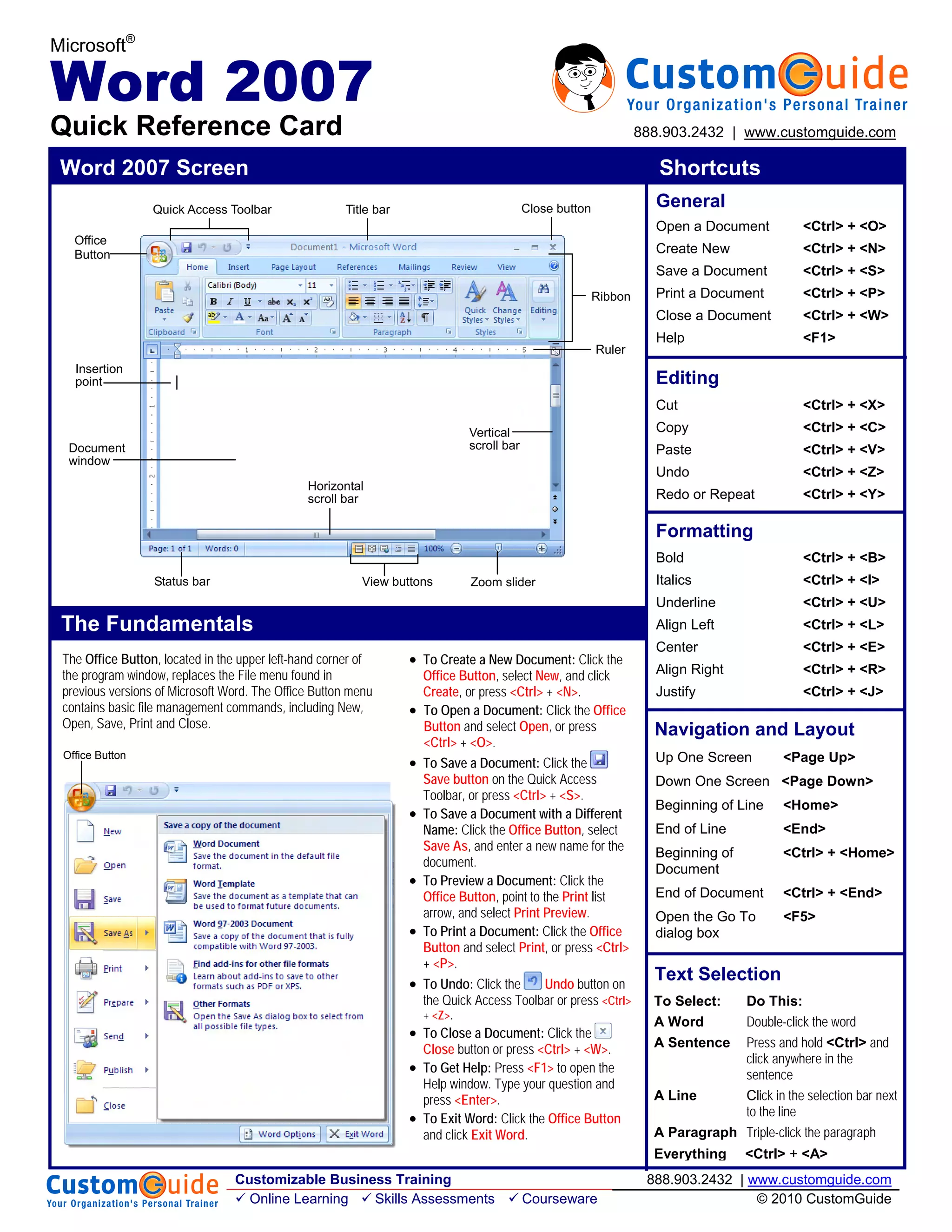 Word quick-reference-2007 | PDF