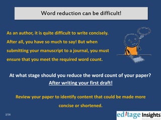 10 tips to help you reduce the length of your research paper | PPTX