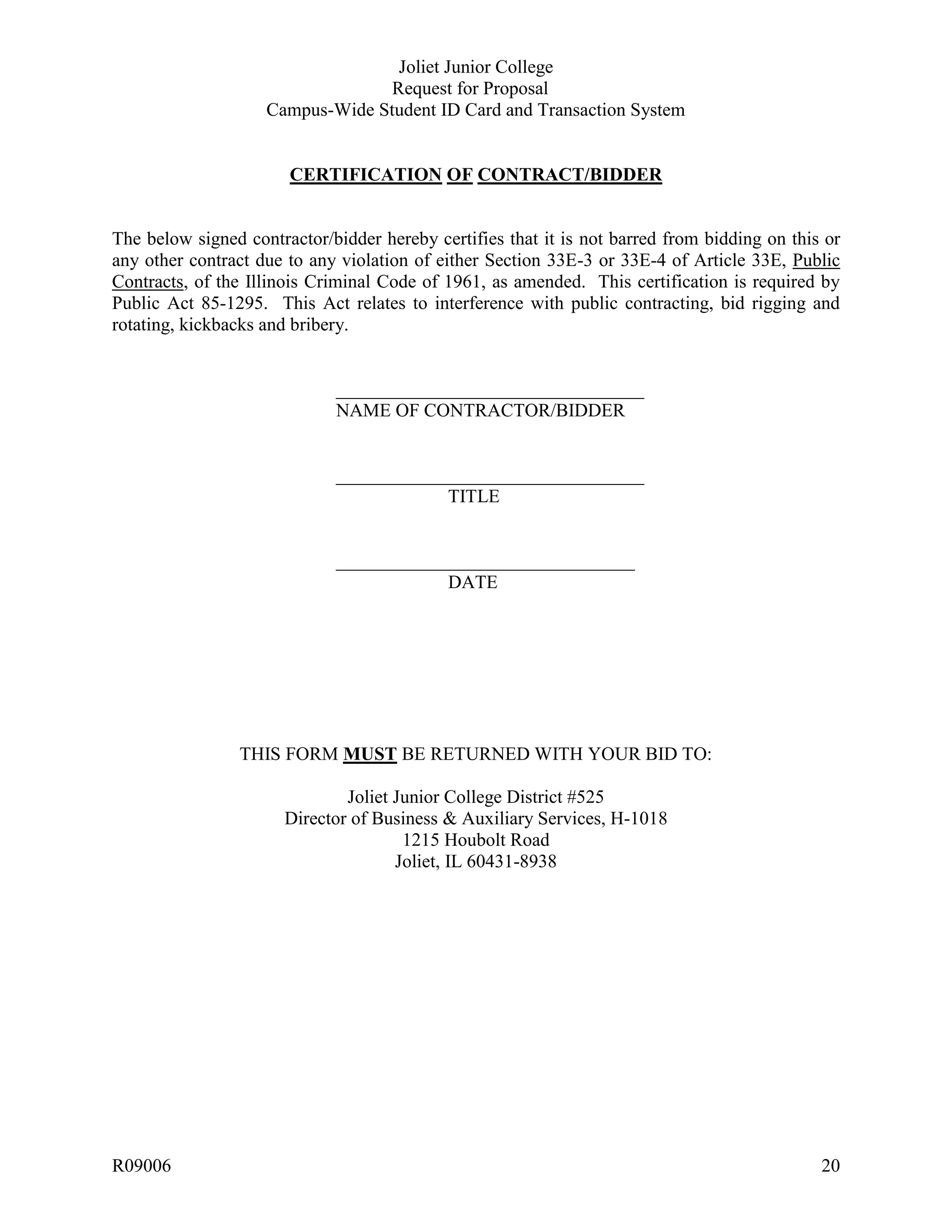 WORD - Request for Proposal Campus-Wide Student ID Card and ... | DOCX