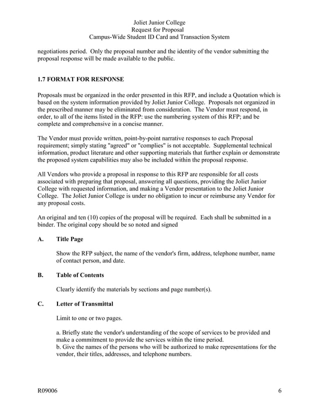 WORD - Request for Proposal Campus-Wide Student ID Card and ... | PDF