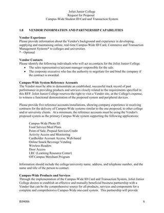 WORD - Request for Proposal Campus-Wide Student ID Card and ... | PDF