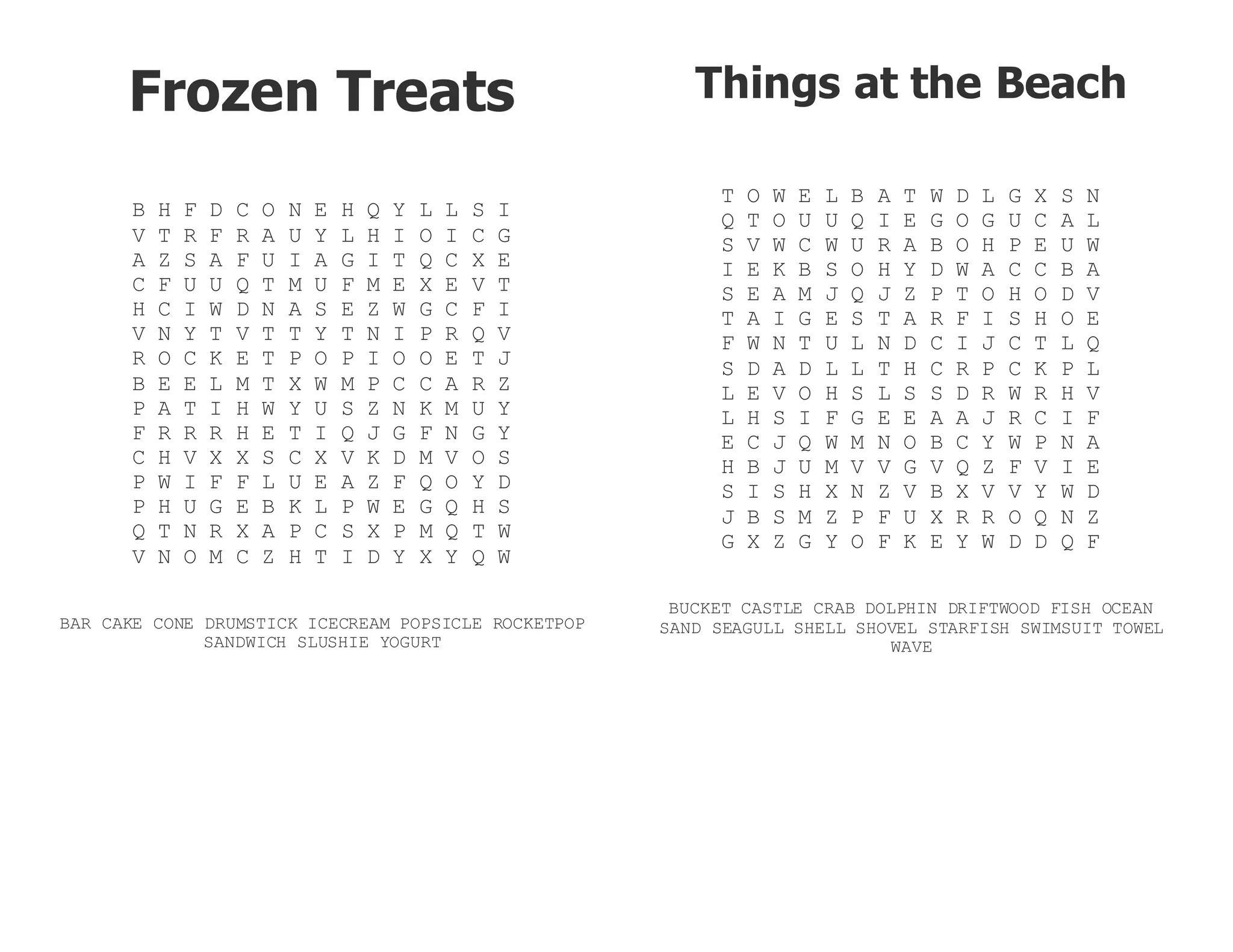 Word searches | DOCX