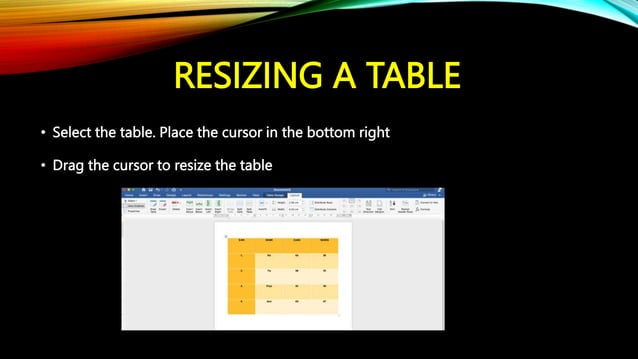 Word - Table.pptx for computer subject table creation | PPT