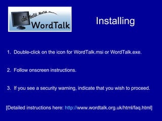Word Talk Tutorial | PPT