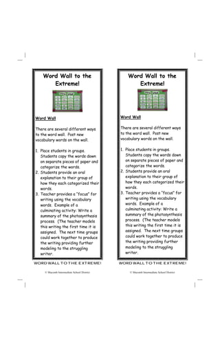 Word Wall Bookmark | PPT