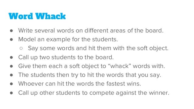 Word Whack ESL Vocabulary Game