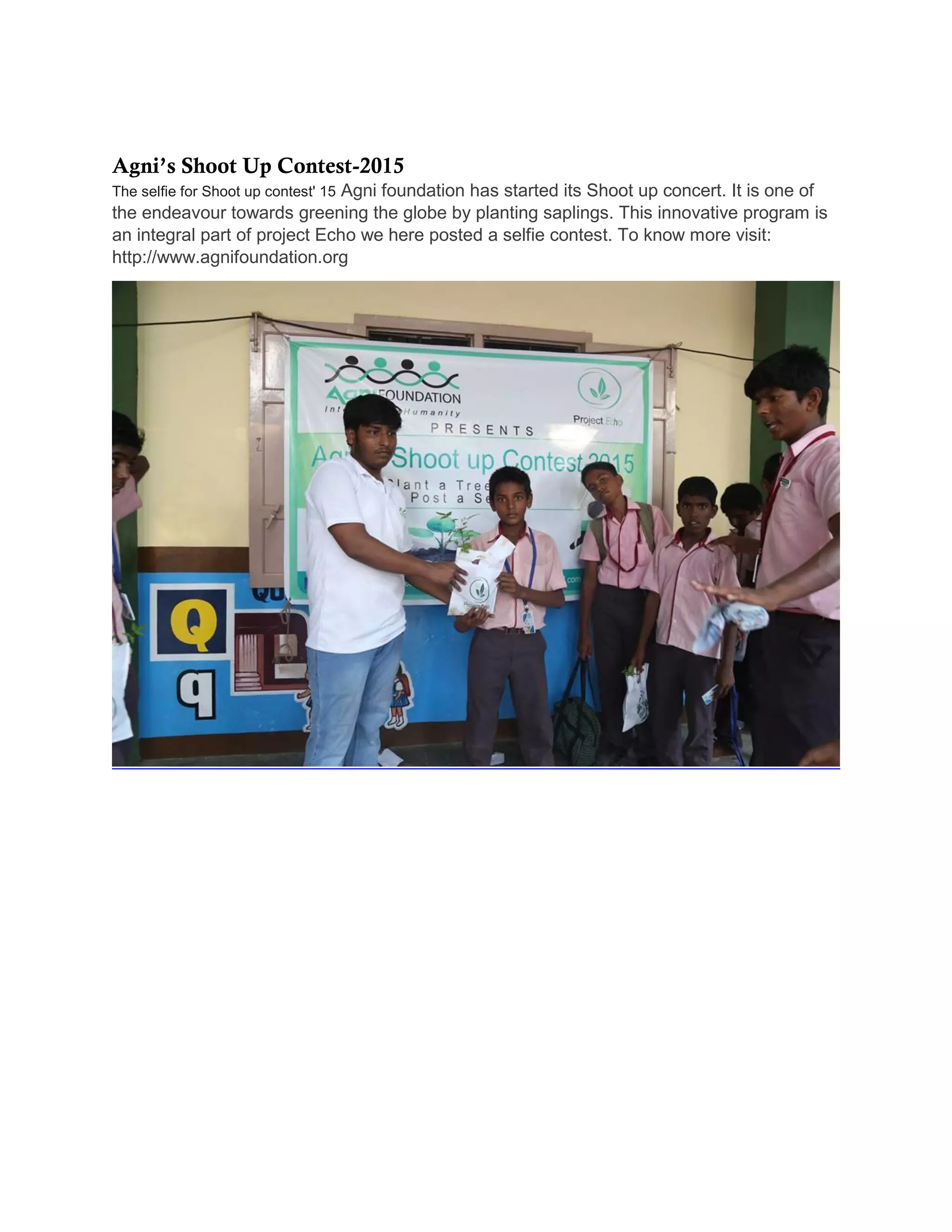 Agni's Shoot Up Contest-Sapling Distribution@Vilupuram | PDF