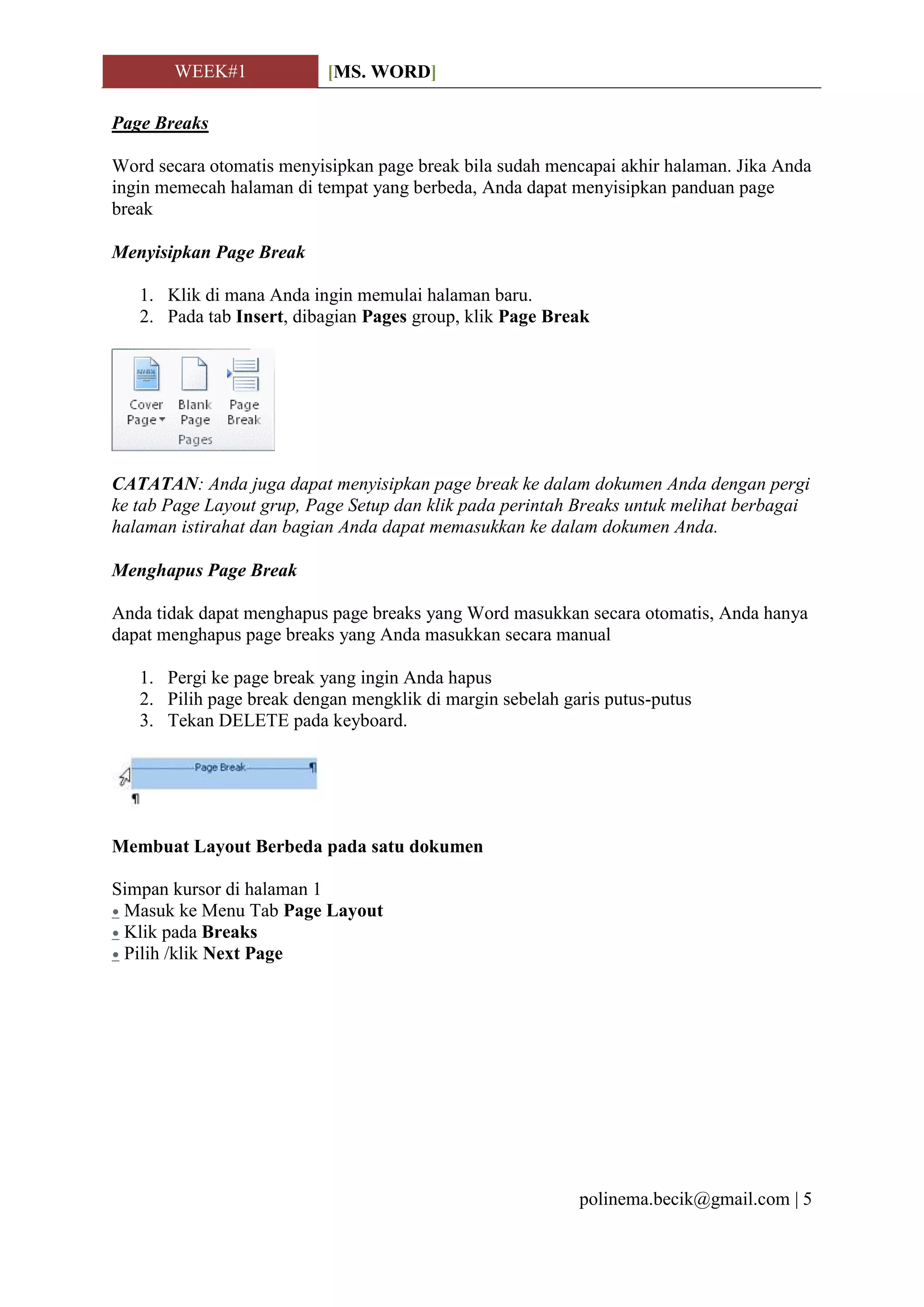 Word#1. ribbon format dokumen | PDF