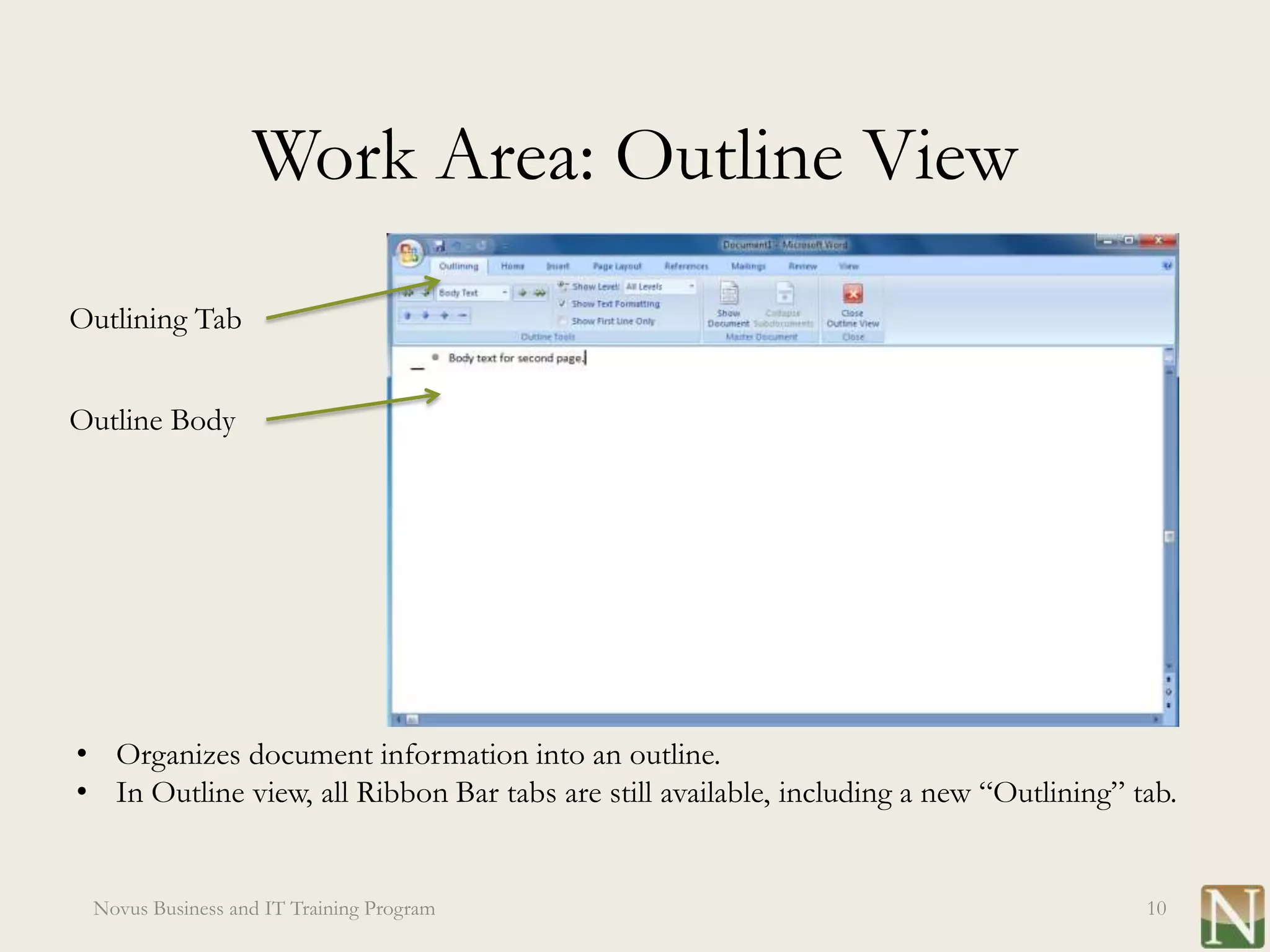 Word Lesson 1: Word Basics | PPTX