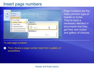Word 2007-Header And Footer Basics | PPT